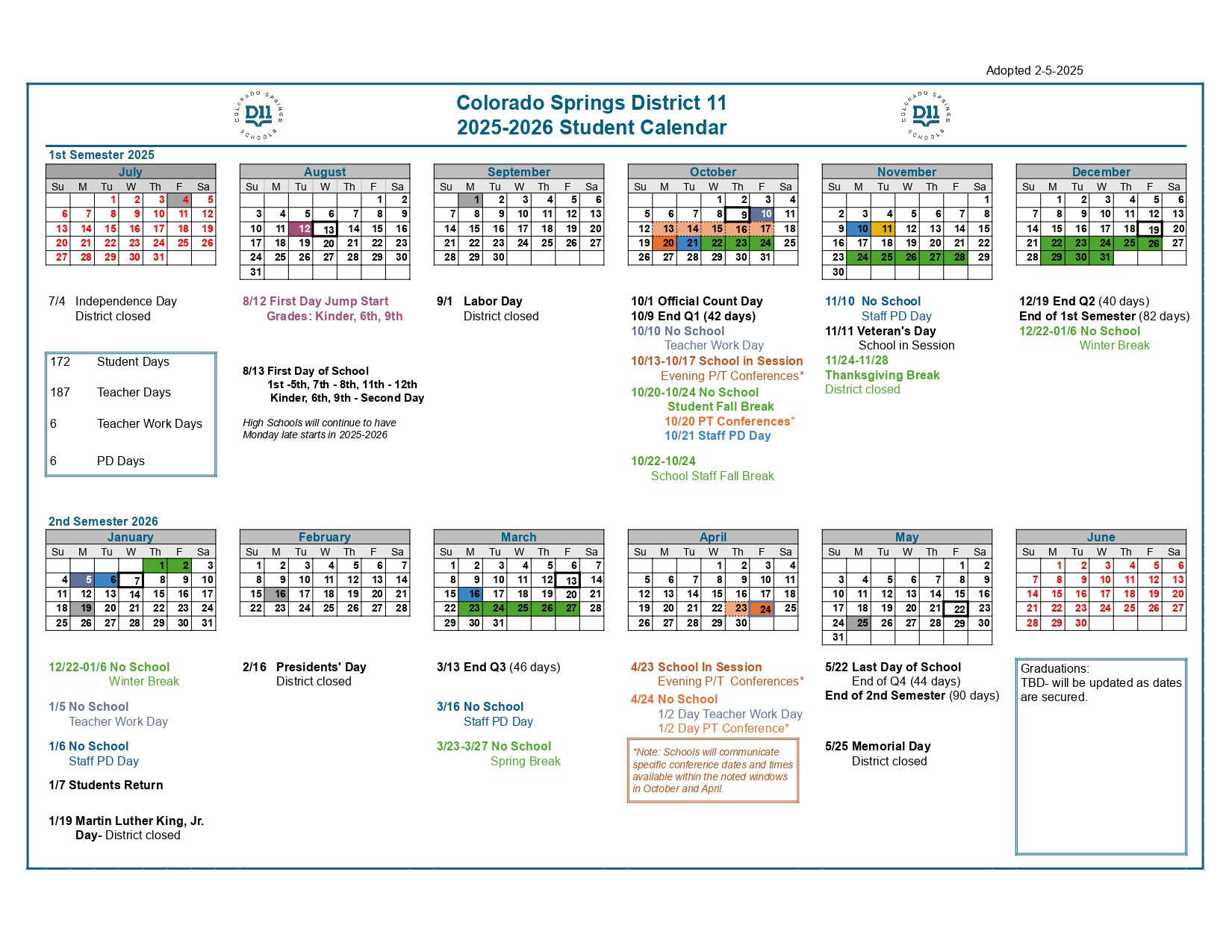 School District 49 Calendar 25-26 Revised [PDF] - EduCounty