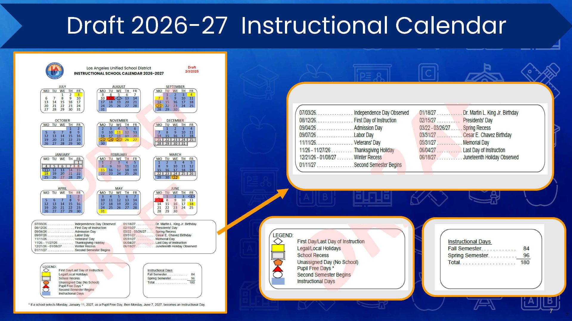 LAUSD Los Angeles Unified school district calendar 26 27 PDF - EduCounty