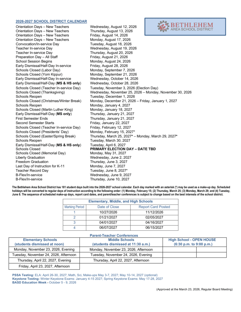 School Calendars - EduCounty
