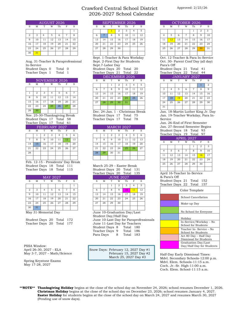 School Calendars - EduCounty