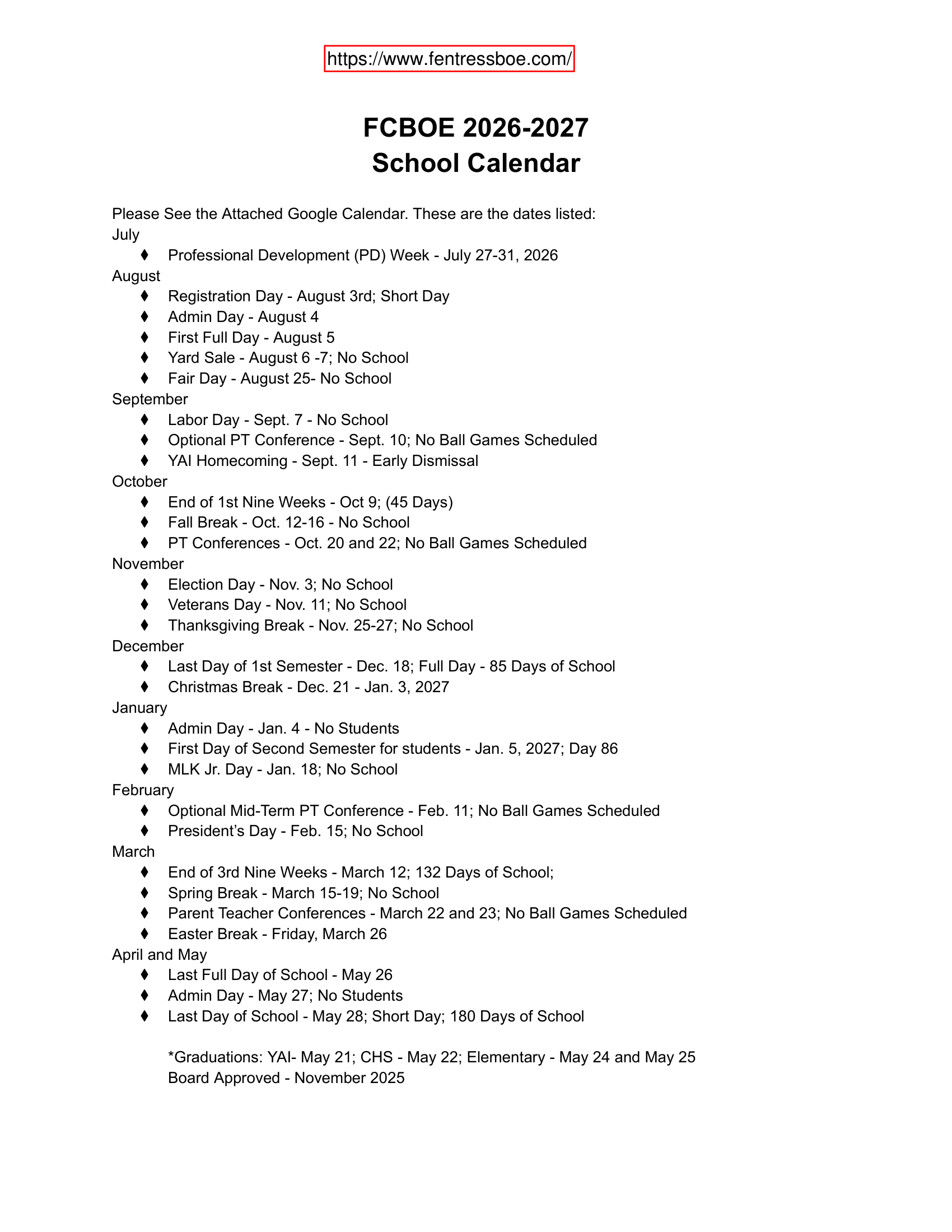 FCBOE Calendar 26-27 Rev V1 - EduCounty