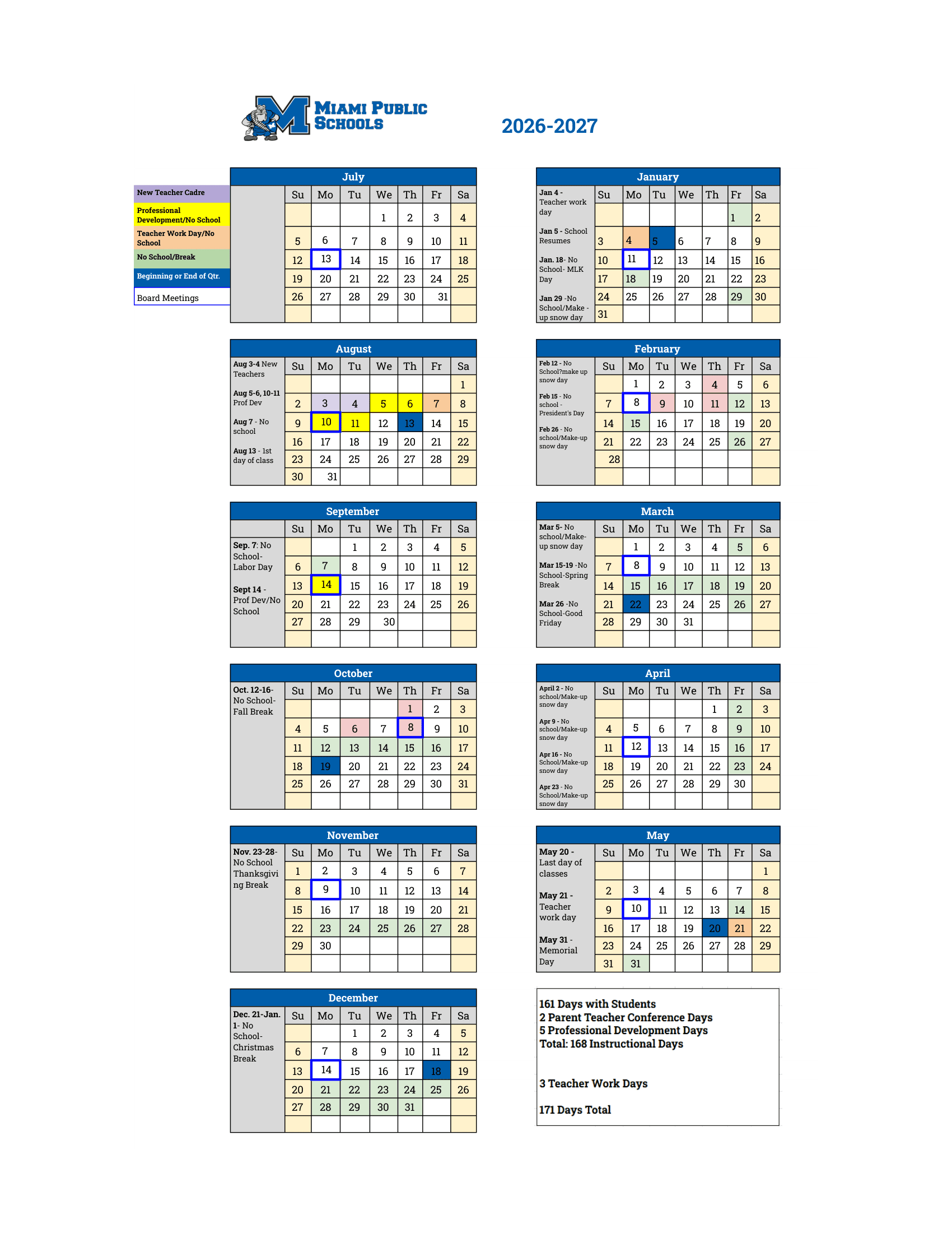 Miami Public Schools Calendar 26-27 Rev 2 - EduCounty
